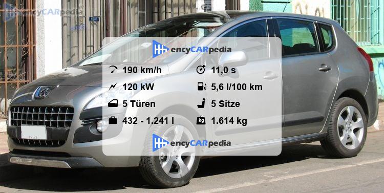 Peugeot 3008 HDi 165 Technische Daten (2010-2015), Leistung, Karosserie ...