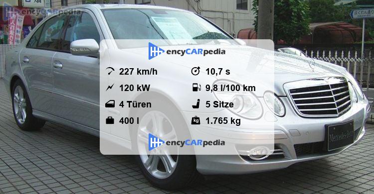 Mercedes E 200 Kompressor NGT (W211) Technische Daten (2006-2009 ...