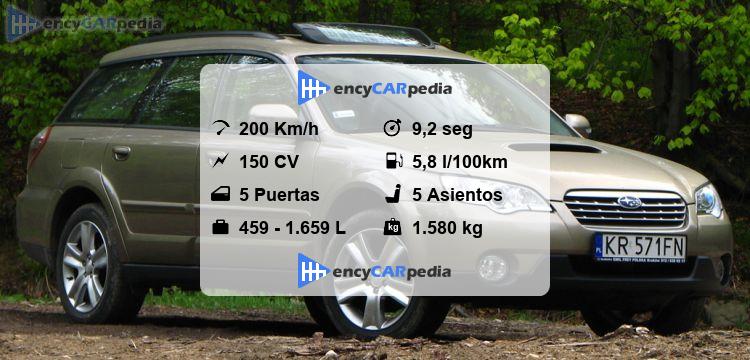 Subaru Outback 2.0D Ficha Técnicas (2008-2009), rendimiento ...