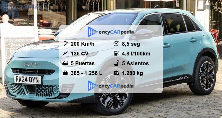 Fiat 600 Hybrid 136 Ficha Técnicas (2024-actualidad), rendimiento ...