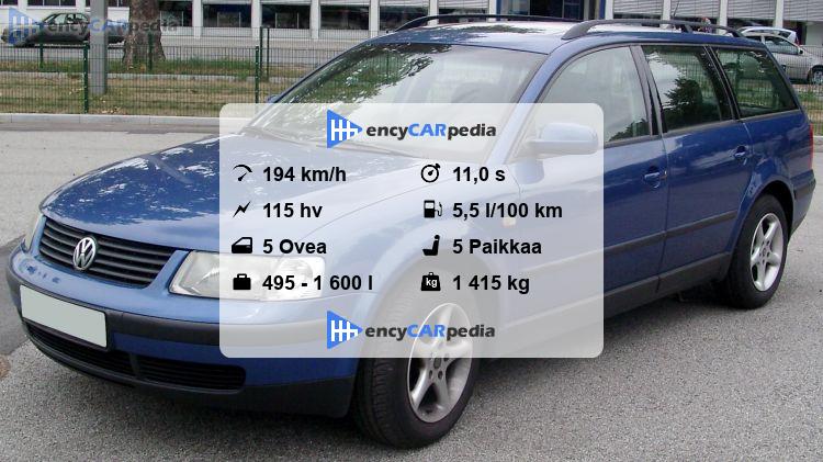 Volkswagen Passat Variant TDI 115 (B5) tekniset tiedot (1998-2001 ...