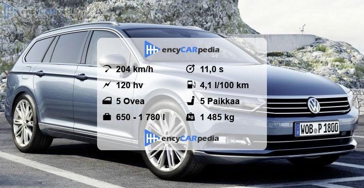 Volkswagen Passat Variant 1.6 TDI 120 (B8) tekniset tiedot (2015-2019 ...