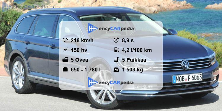 Volkswagen Passat Variant 2.0 TDI 150 (B8) tekniset tiedot (2014-2019 ...