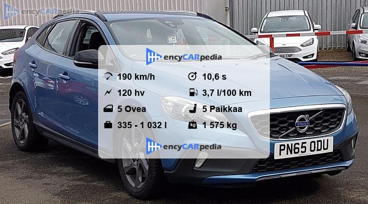 Volvo V40 Cross Country D2 tekniset tiedot (2015-2019), suorituskyky ...