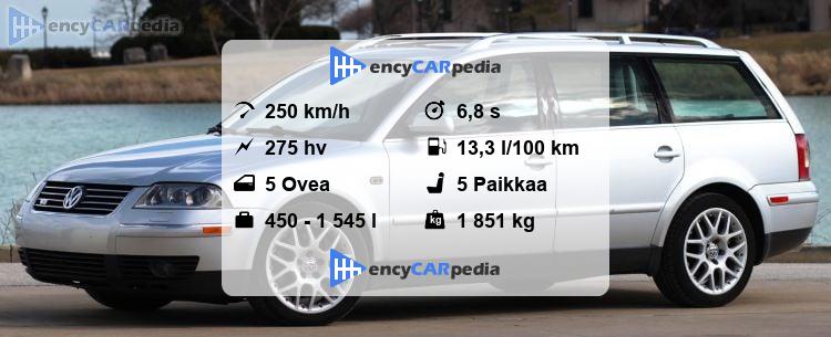Volkswagen Passat Variant W8 (B5.5) tekniset tiedot (2002-2004 ...