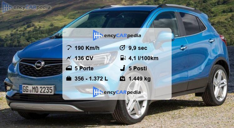 Opel Mokka X 1.6 Diesel S/S 136 Scheda Tecnica (2017-2020), prestazioni ...