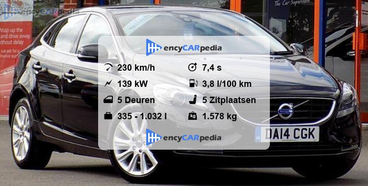Volvo V40 D4 specs (2014-2019), prestaties, carrosserie & technische ...