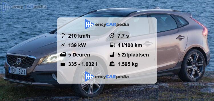 Volvo V40 Cross Country D4 specs (2014-2019), prestaties, carrosserie ...