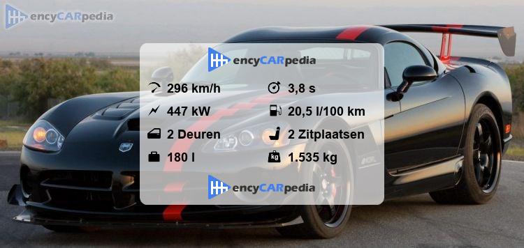 Dodge Viper SRT-10 ACR (ZB II) specs (2008-2010), prestaties ...