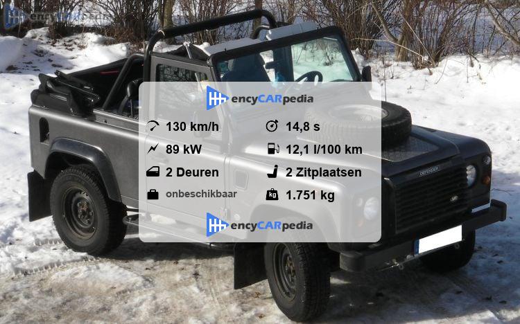 Land Rover Defender 90 Td5 Cabrio Two specs (2006-2007), prestaties ...