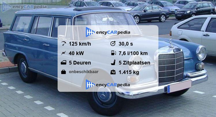 Mercedes 190 Dc Universal (W110) specs (1964-1965), prestaties ...