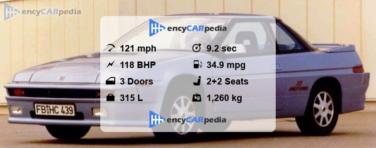 Subaru XT 1800 specs (1990-1991), performance, dimensions & technical ...