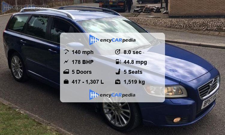 Volvo V50 D5 specs (2008-2010), performance, dimensions & technical ...