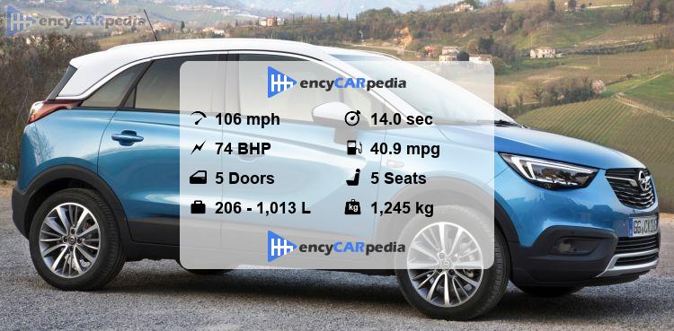 Vauxhall Crossland X 1.2 ecoTEC LPG specs (2017-2020), performance ...