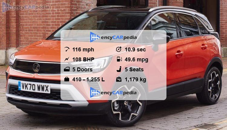 Vauxhall Crossland 1.2 Turbo 110 specs (2021-present), performance ...