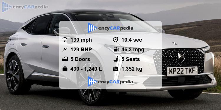 DS DS 4 PureTech 130 specs (2022-present), performance, dimensions ...