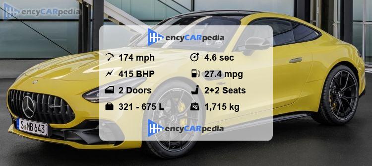 Mercedes AMG GT 43 Coupé specs (2024-present), performance, dimensions ...
