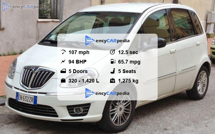 Lancia Musa 1.3 16v Multijet 95 specs (2010-2013), performance ...