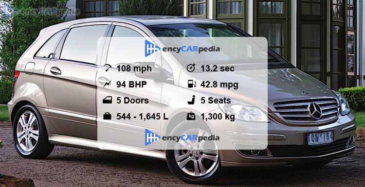 Mercedes B 150 (W245) specs (2005-2009), performance, dimensions ...