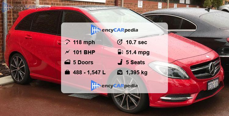 Mercedes B 160 (W246) specs (2015-2018), performance, dimensions ...