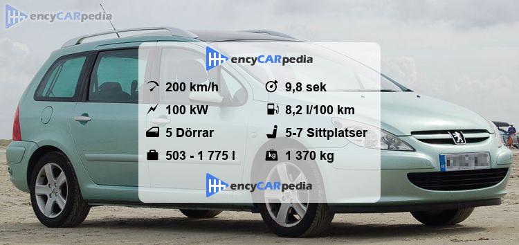 Peugeot 307 SW 135 specifikationer (2002-2005), prestanda, kaross ...