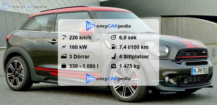 Mini John Cooper Works Paceman (R61) specifikationer (2014-2016 ...