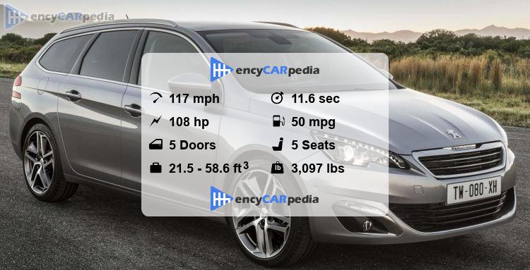 Peugeot 308 SW PureTech 110 S/S specs (2014-2021): performance ...
