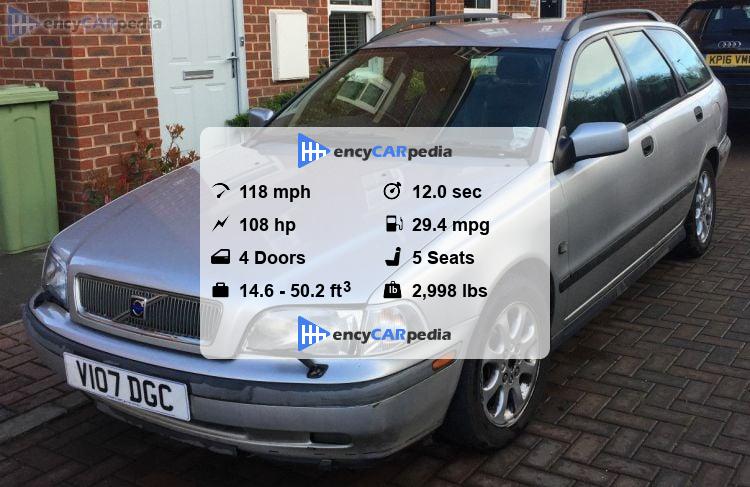 Volvo V40 1.6 specs (1999-2000): performance, dimensions & technical ...