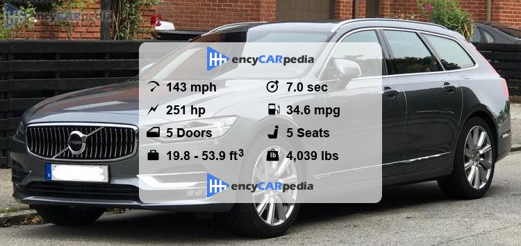Volvo V90 T5 specs (2016-2017): performance, dimensions & technical ...