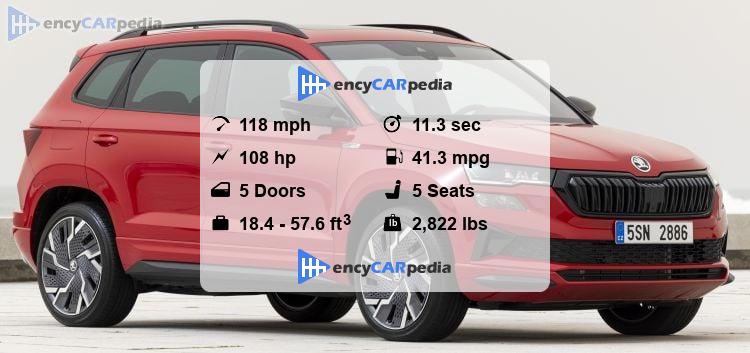 Škoda Karoq 1.0 TSI 110 specs (2022-present): performance, dimensions ...