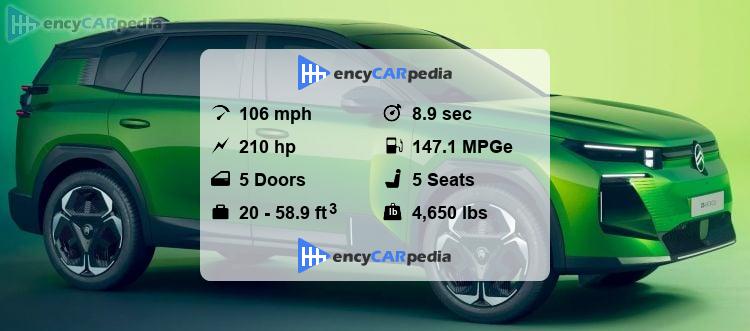 Citroën ë-C5 Aircross 210 specs (2025-present): performance, dimensions ...