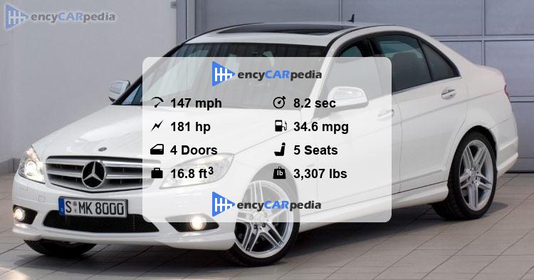 Mercedes C 200 CGI (W204) specs (2010-2011): performance, dimensions ...
