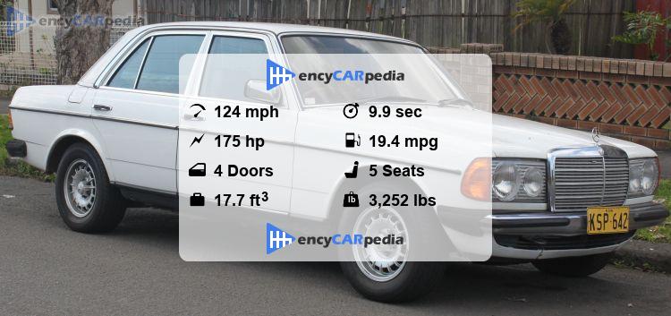 Mercedes 280 E (W123) specs (1975-1978): performance, dimensions ...
