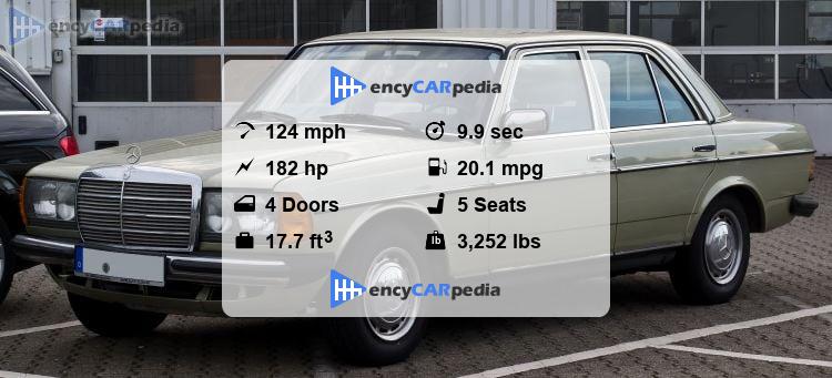Mercedes 280 E (W123) specs (1978-1985): performance, dimensions ...